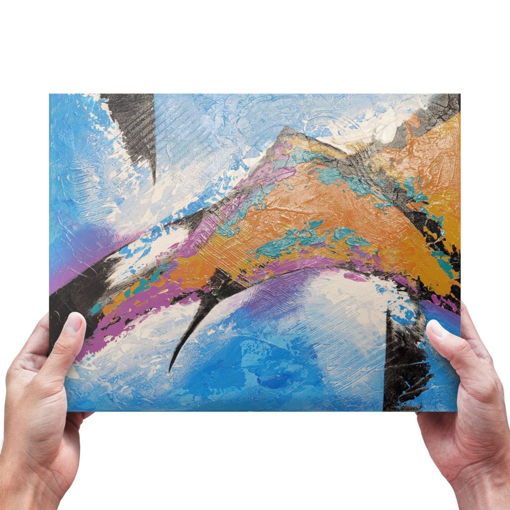Textured Abstract Painting “Orca” | Original Art By Nanda | 11×14 ...