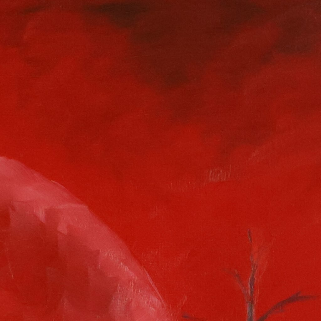 Red Moon Painting “Crimson Moon” | Original Art By Nanda | 18×24″ Oil ...