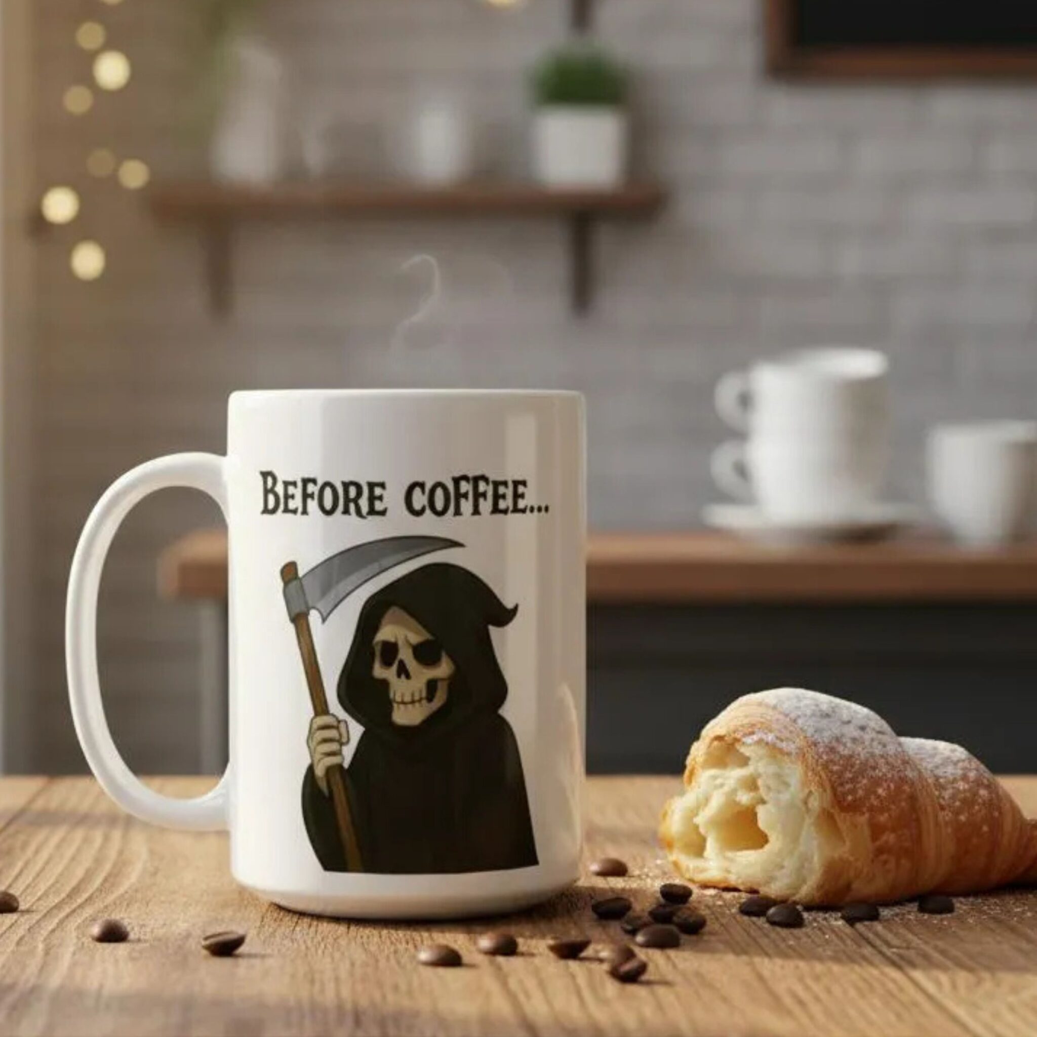 Grim Reaper Coffee Mug – Personalized Female Character - Luzandre